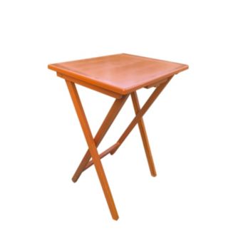 Folding Trays With Storage Rack, Snack Table - Set Of 4, Chestnut - Macy's