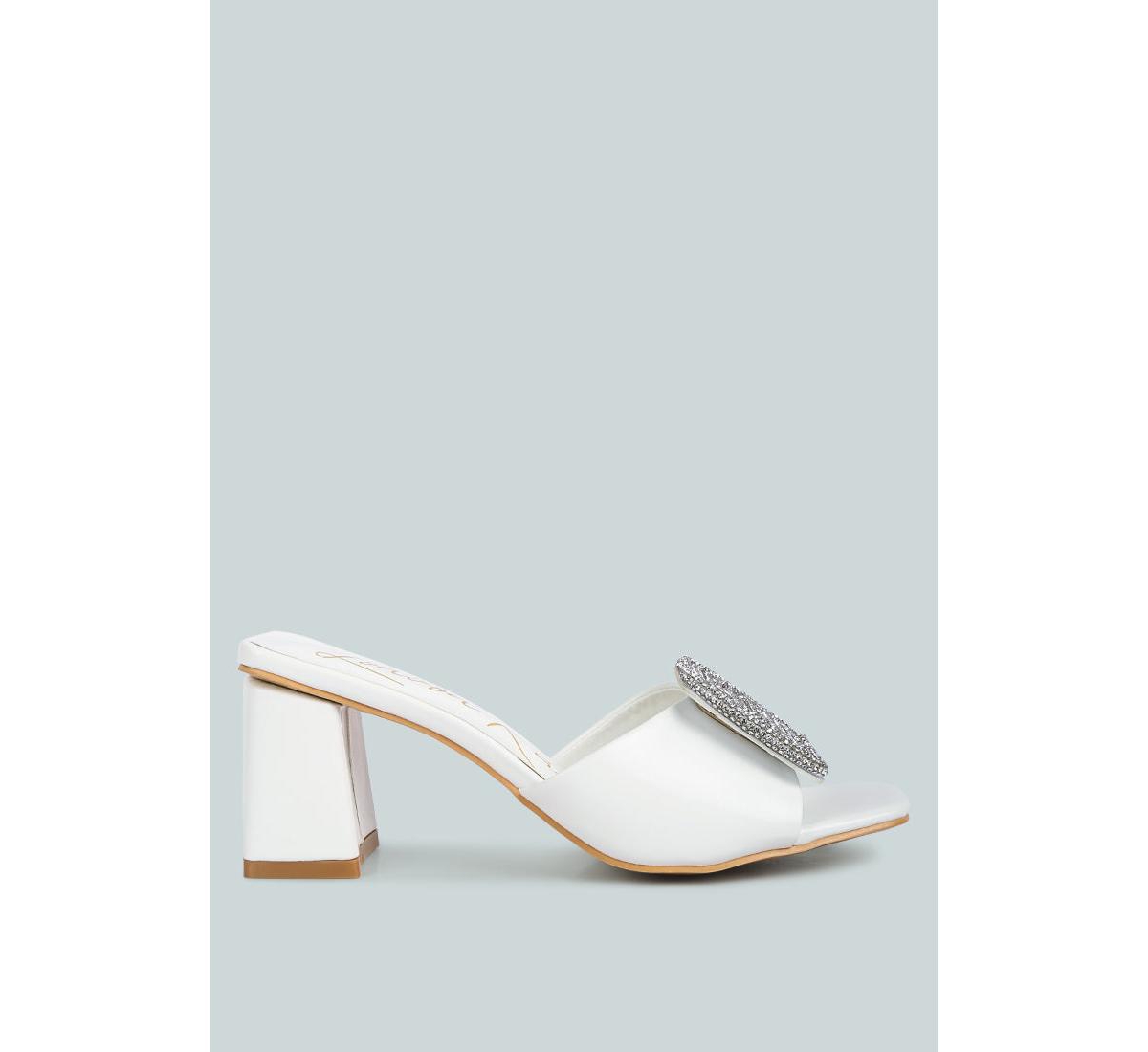 Click here for naflah rhinestone embellished slip on sandals - Wh... prices