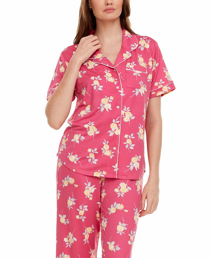 Flora by Flora Nikrooz Women's Annie Printed Capri Pajama Set - Macy's