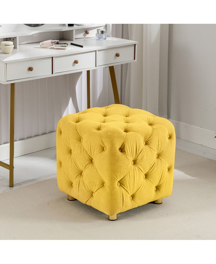 Simplie Fun Modern Velvet Upholstered Ottoman, Exquisite Small End ...