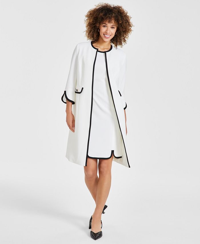 Kasper Women's Stretch-Crepe Open-Front Framed Topper - Macy's