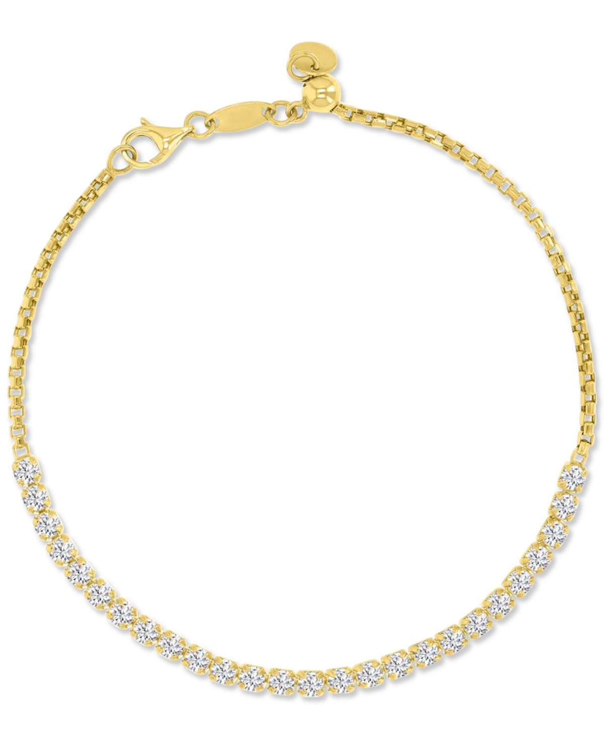 Click here for Cubic Zirconia Box Link Semi Tennis Bracelet in 10... prices