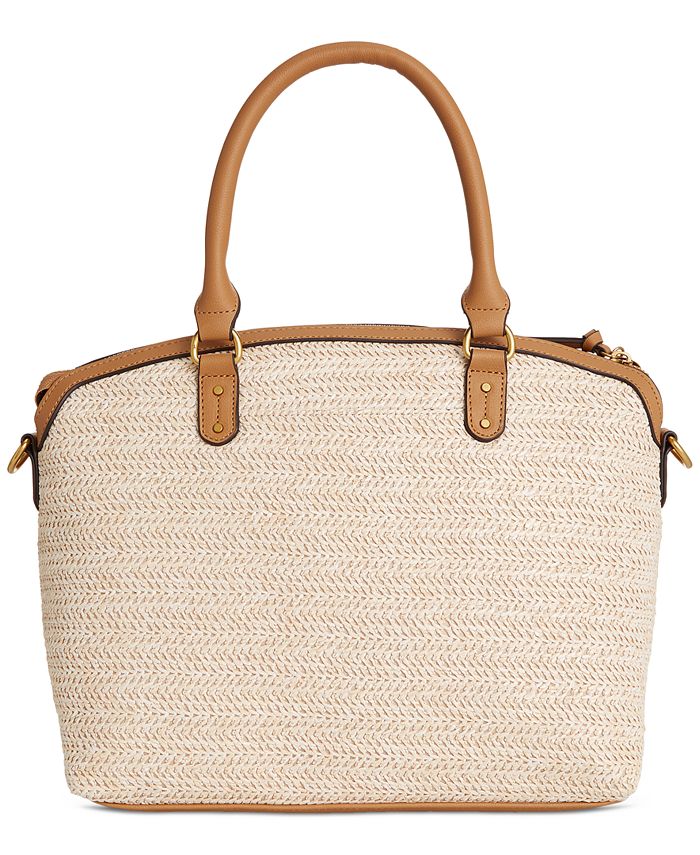 Style & Co Medium Straw Dome Satchel, Created for Macy's - Macy's