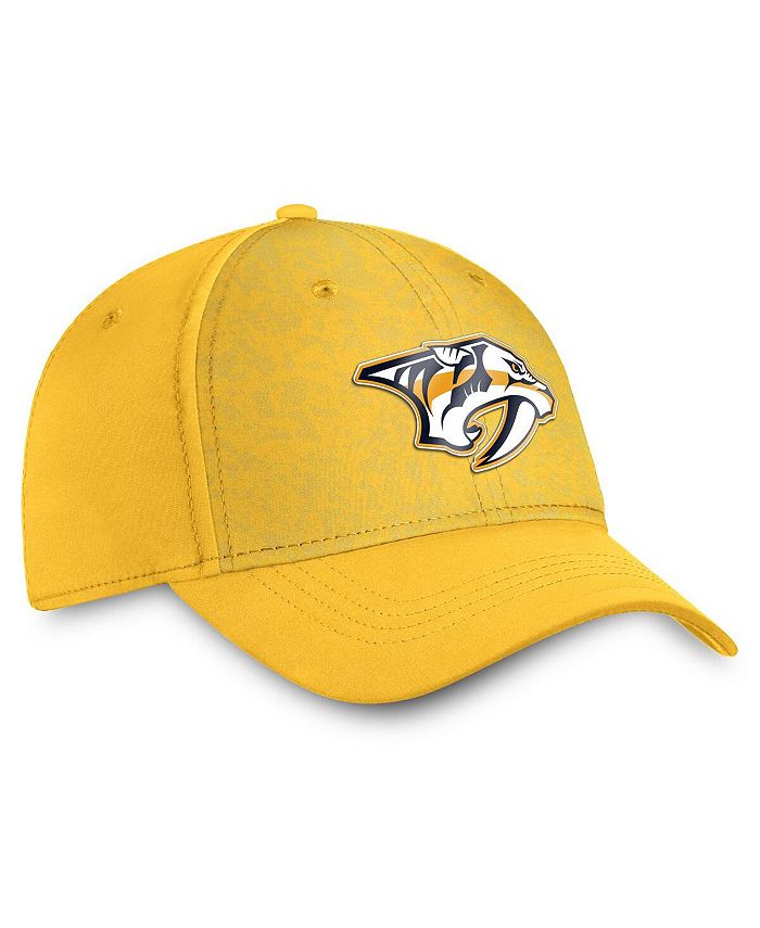 Fanatics Men's Gold Nashville Predators Authentic Pro Rink Flex Hat ...