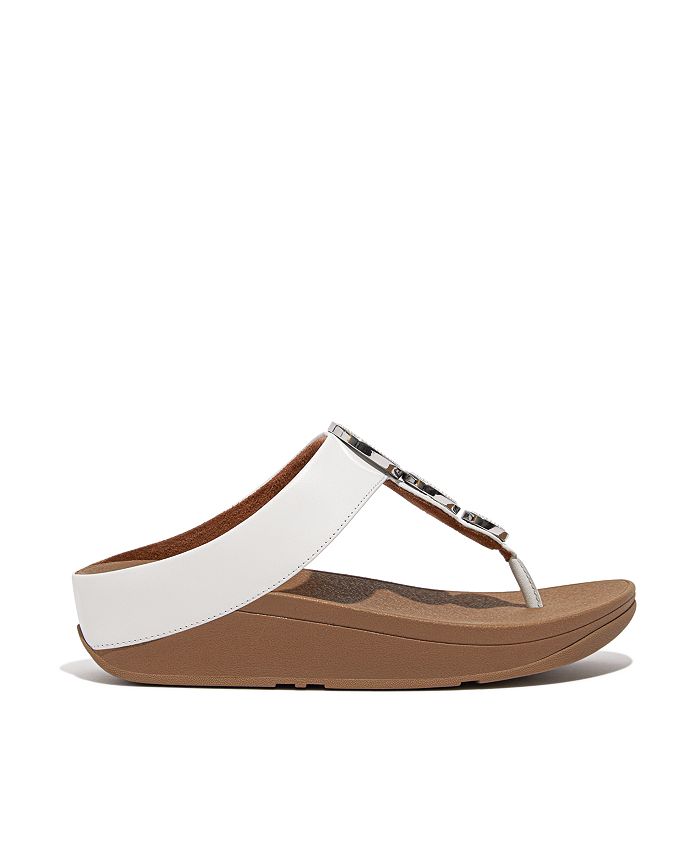 FitFlop Women's Halo Bead-Circle Leather Toe-Post Sandals - Macy's
