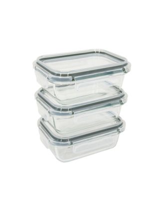 Sedona 6 Piece Rectangle Glass Storage Container Set - Macy's