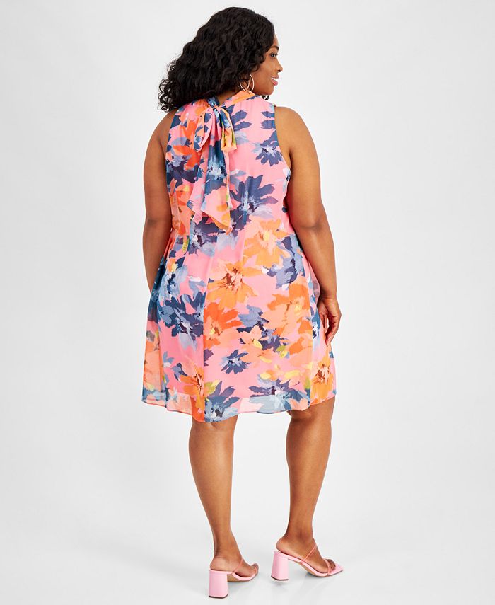 Robbie Bee Plus Size Chiffon Mock Neck Dress Macys