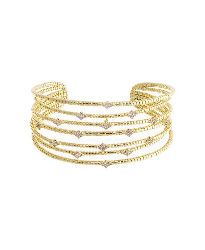 by Adina Eden Pave Accented Multi Row Open Bangle Bracelet - Macy's