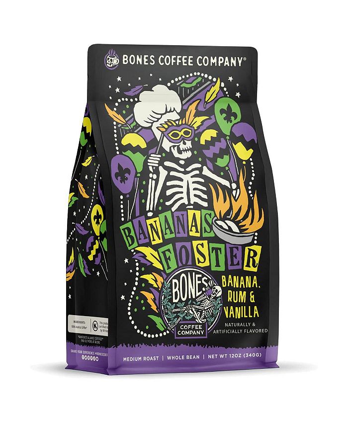 Bones Coffee Whole Bean Coffee | 12 oz Medium Roast Arabica Low Acid ...