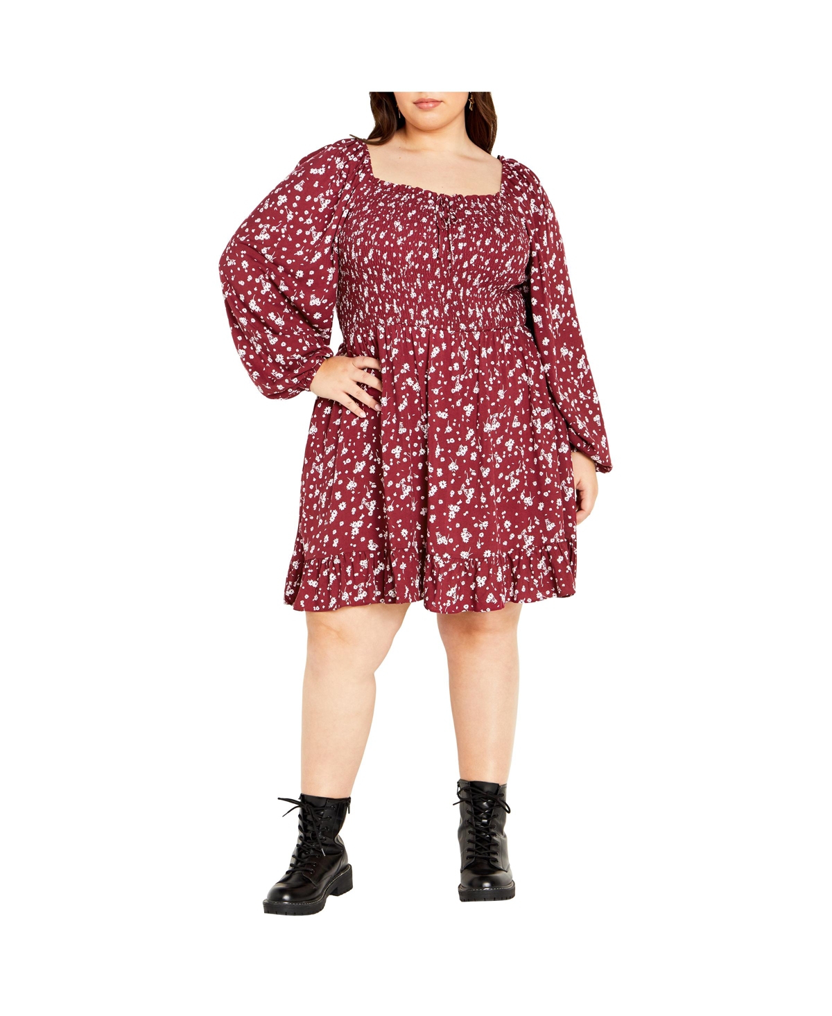 Click here for City Chic Plus Size Lia Print Dress - Red prices