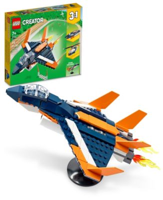 LEGO® Creator 31126 3-in-1 Supersonic Jet Helicopter & Powerboat Toy ...