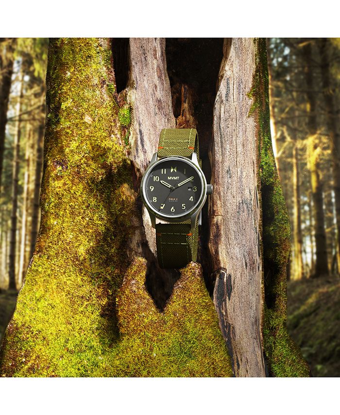MVMT Field II Men's Green Nylon Watch 41mm - Macy's