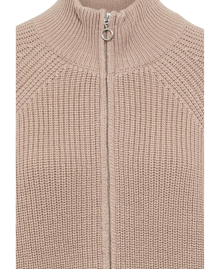 Olsen Wool Blend Long Sleeve Zip Front Cardigan - Macy's