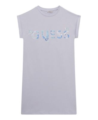GUESS Big Girls Light French Terry Embroidered Logo Patch Dress - Macy's