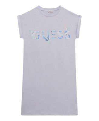 GUESS Big Girls Light French Terry Embroidered Logo Patch Dress - Macy's