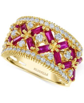 EFFY® Ruby (1-3/4 ct. t.w.) and Diamond (5/8 ct. t.w.) Ring in 14k Rose ...