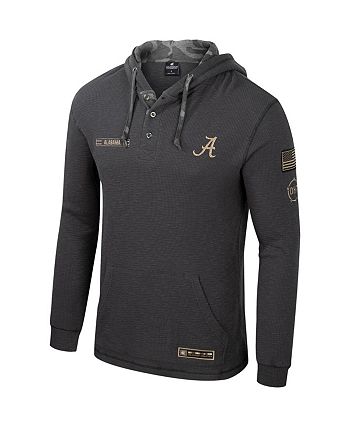 Colosseum Men's Charcoal Alabama Crimson Tide OHT Military-Inspired Appreciation Henley Pullover ...