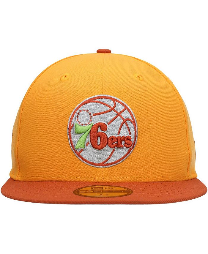 New Era Men's Gold, Rust Philadelphia 76ers 59FIFTY Fitted Hat - Macy's