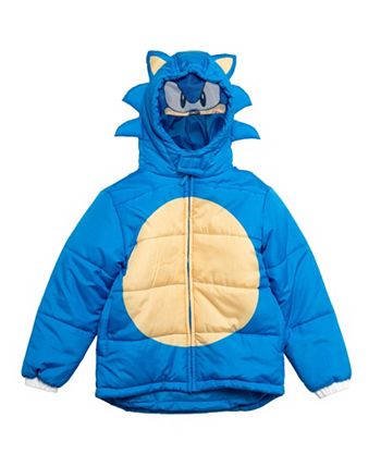Sega Sonic The Hedgehog Boys Zip Up Winter Puffer Jacket Toddler |Child ...