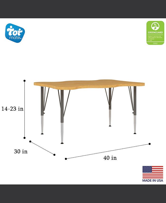 Tot Mate My Place Rectangular Table, Adjustable Height Legs, Table Top ...