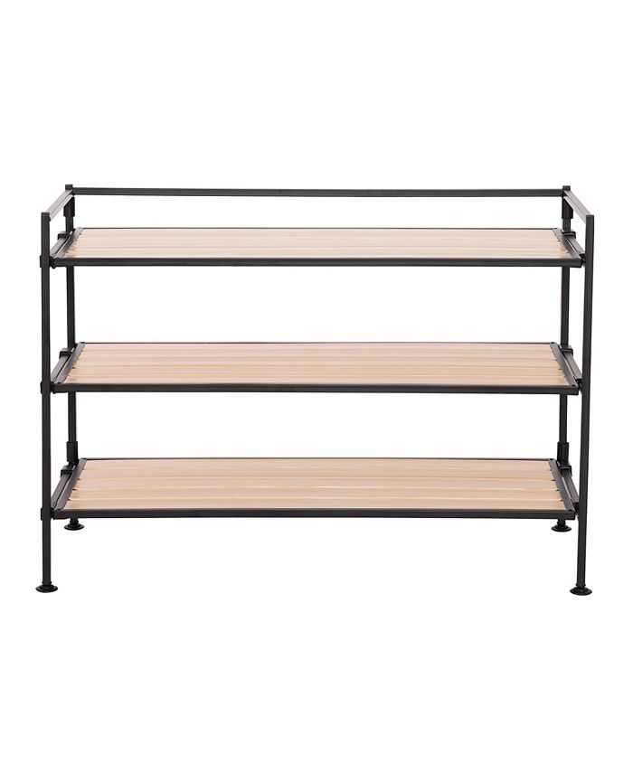 Seville Classics HOME 3-Tier Stackable Wide Resin Slat Shoe Rack - Macy's