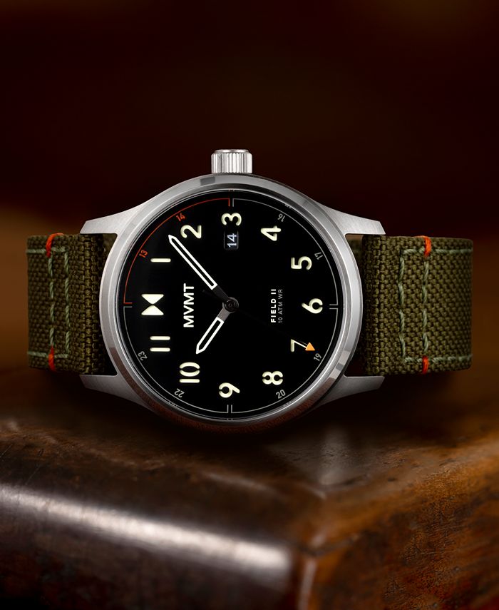 MVMT Field II Men's Green Nylon Watch 41mm - Macy's