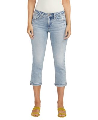 Silver Jeans Co. Women's Britt Low Rise Curvy Fit Capri Jeans - Macy's