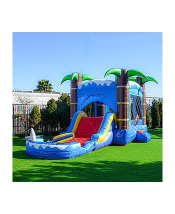 HERO Kiddo Ocean Shark Commercial Grade Bounce House Water Slide with ...