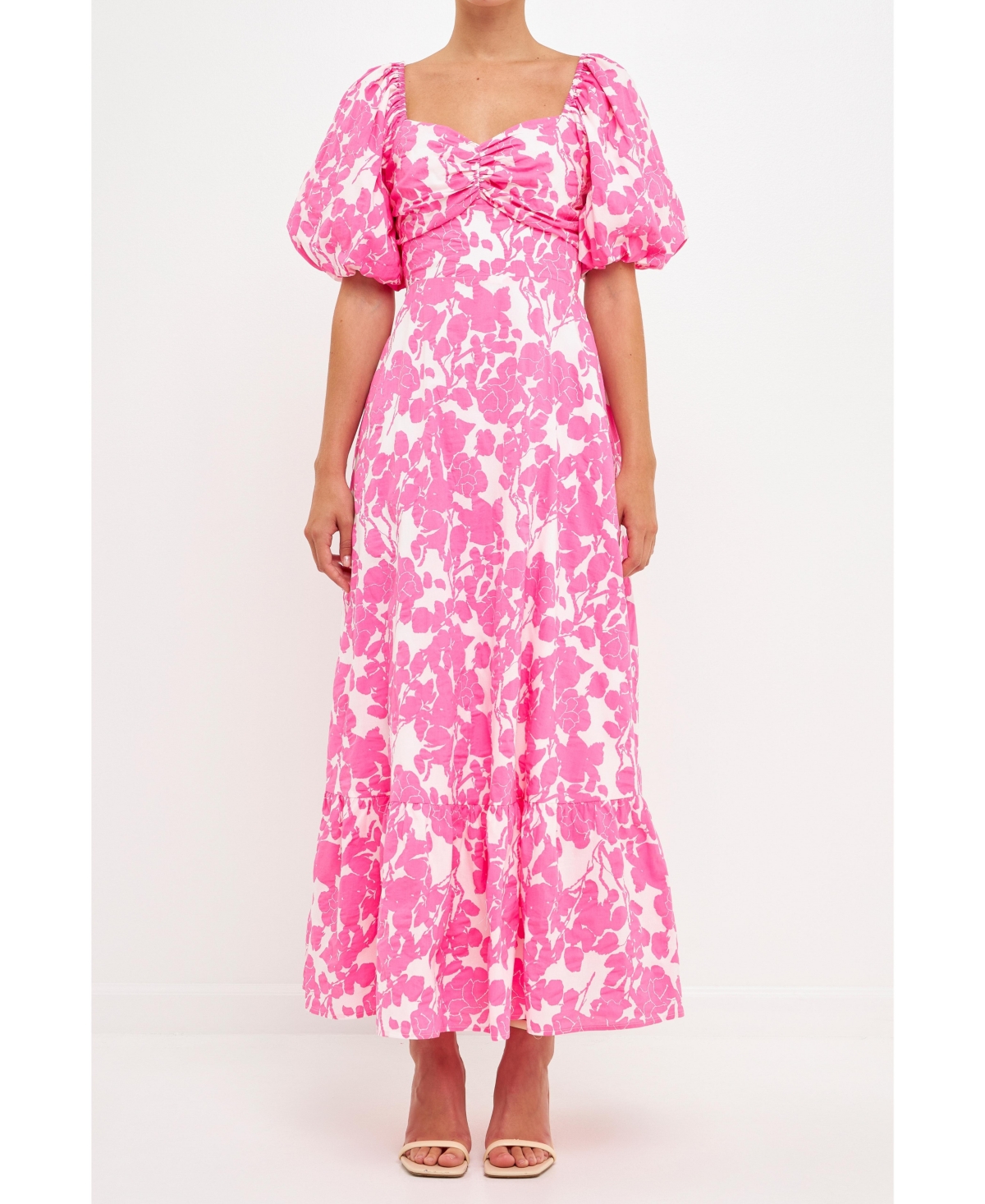 Click here for Womens Floral Print Maxi Dress - Fuchsia prices