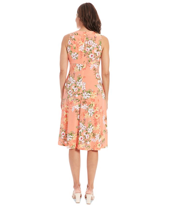 London Times Plus Size Floral Print Jersey Dress Macys