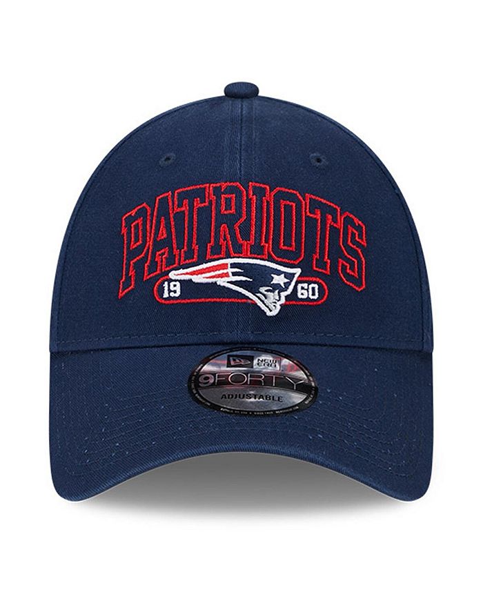 New Era Men's Navy New England Patriots Outline 9FORTY Snapback Hat ...