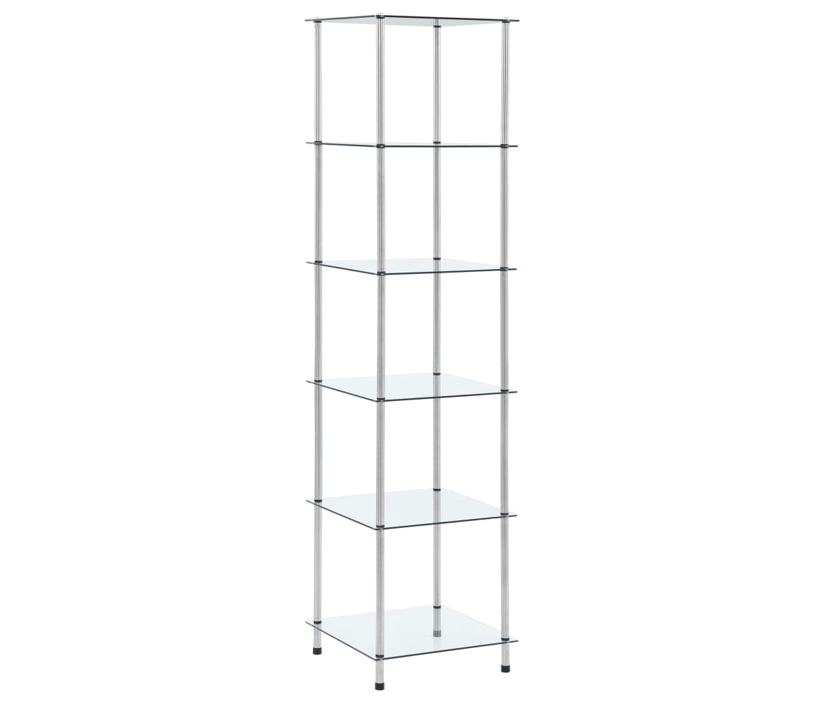 Click here for 6-Tier Shelf Transparent 15.7x15.7x63 Tempered Gla... prices