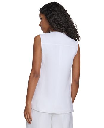 Calvin Klein Women's Sleeveless Crewneck Jacket - Macy's