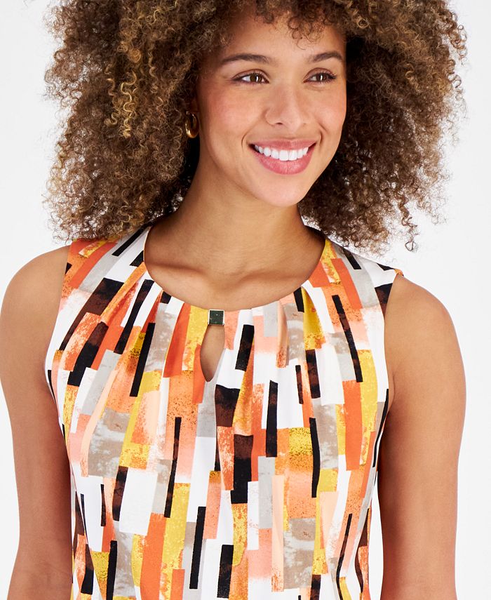 Kasper Women's Printed Keyhole Blouse - Macy's