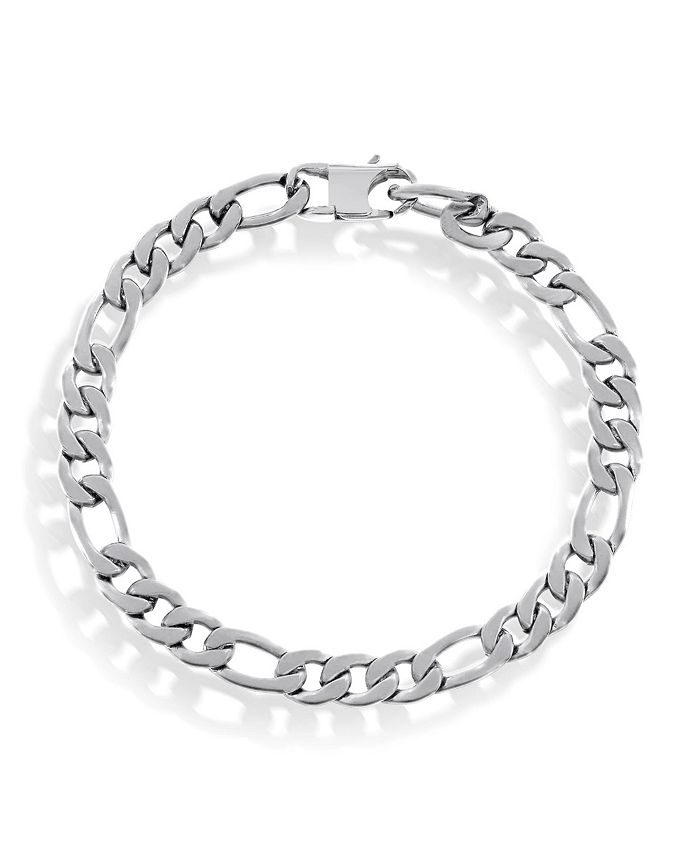Metallo Stainless Steel 7mm Figaro Chain Bracelet - Macy's