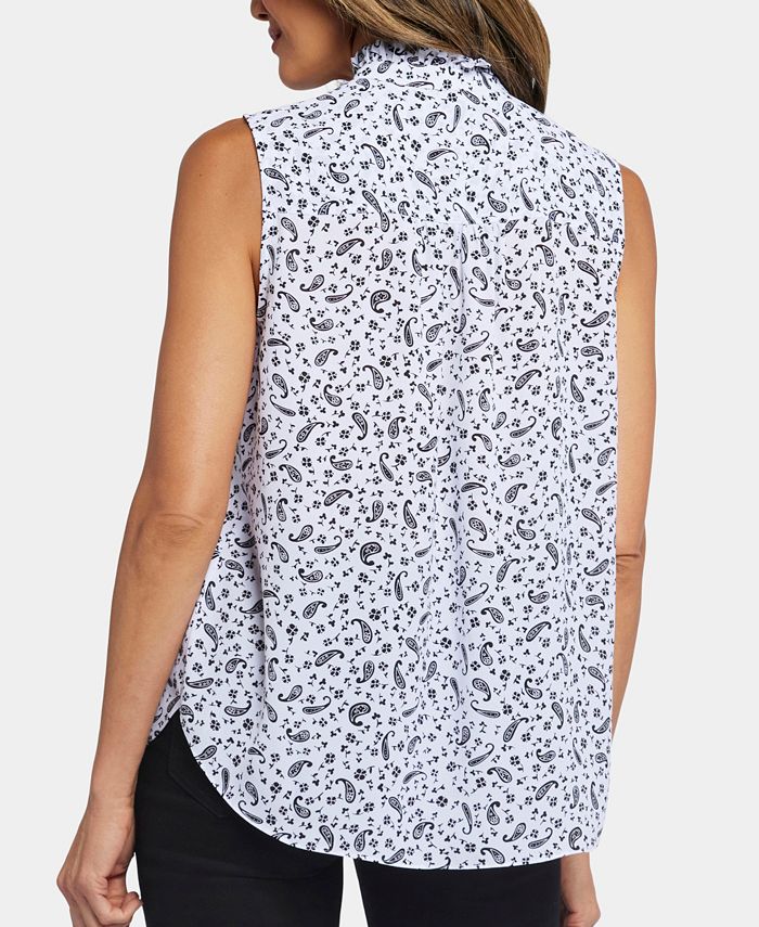 NYDJ Women's Sleeveless Ruffle Neck Blouse - Macy's