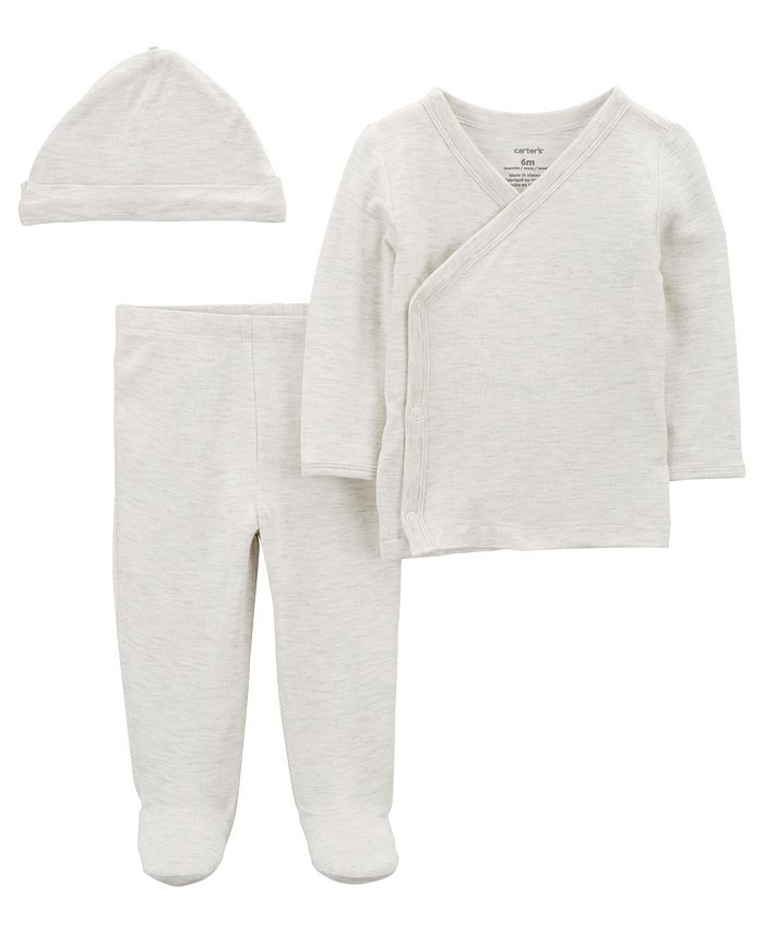 Carter's Baby Boys and Baby Girls Purely Soft 3-Piece Side Snap Outfit ...