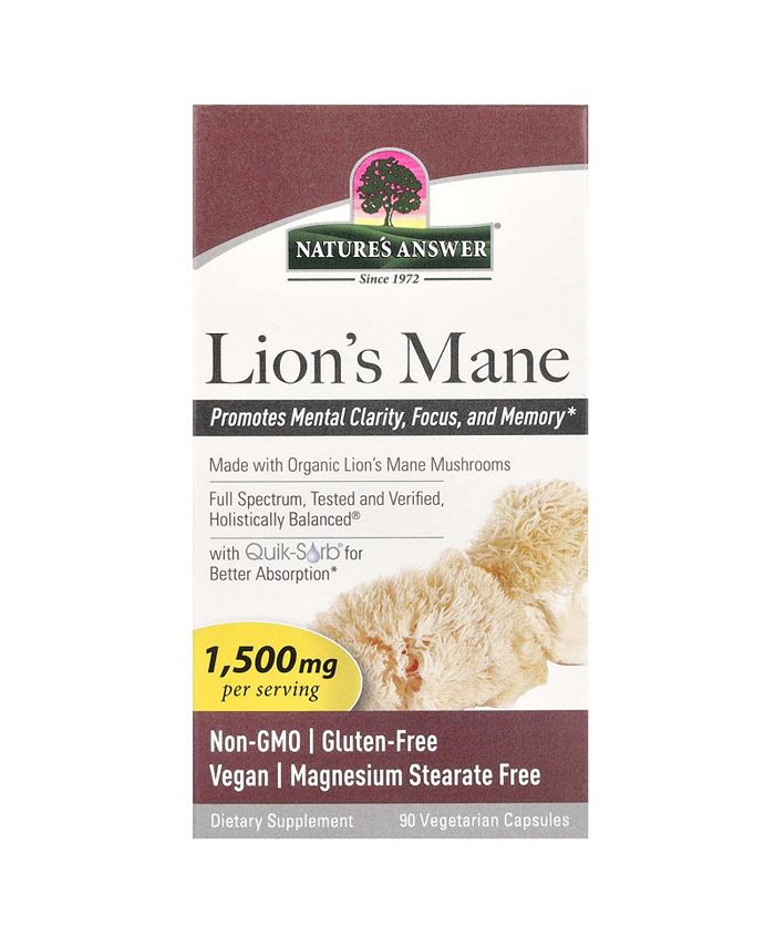 Nature's Answer Lion's Mane 1 500 mg - 90 Vegetarian Capsules (500 mg ...