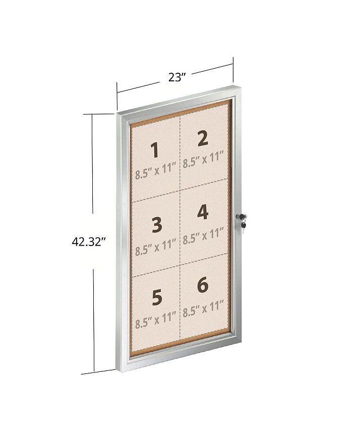 Azar Displays Medium Enclosed Cork Bulletin Board w/ Lock & Key - Macy's