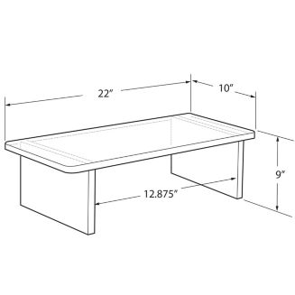 AZAR DISPLAYS Clear Acrylic 22"W x 10"D x 9"H 1/2" Thick Deluxe Riser w ...