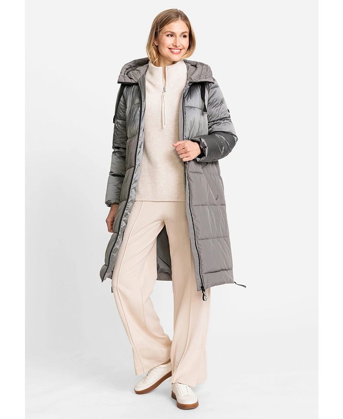 Olsen Women's Longline Quilted Coat with Hood made 3M Thinsulate[TM ...