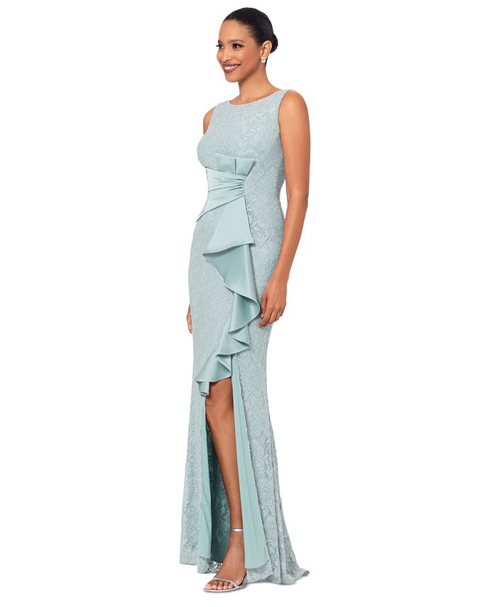 Betsy & Adam Women's Lace Ruffled Gown - Macy's