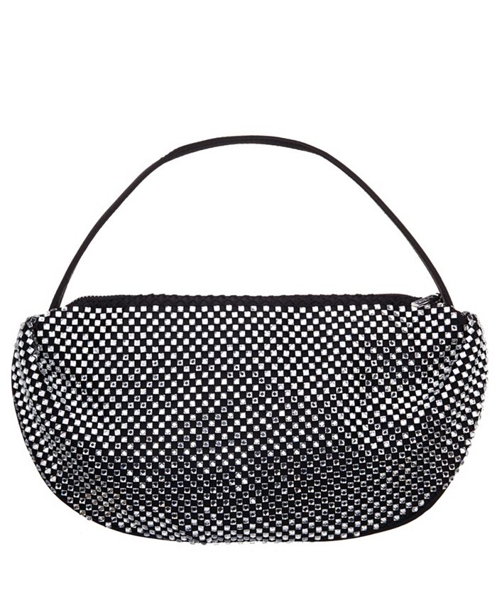 Nina Half Moon Crystal Netting Bag - Macy's