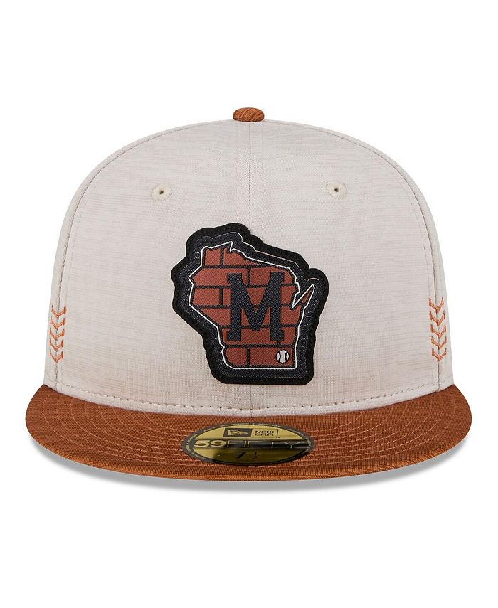 New Era Men's Stone, Brown Milwaukee Brewers 2024 Clubhouse 59FIFTY ...
