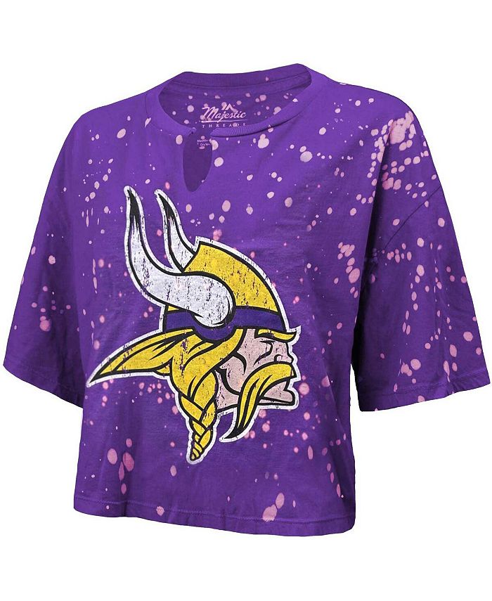 Majestic Women's Threads Purple Distressed Minnesota Vikings Bleach ...
