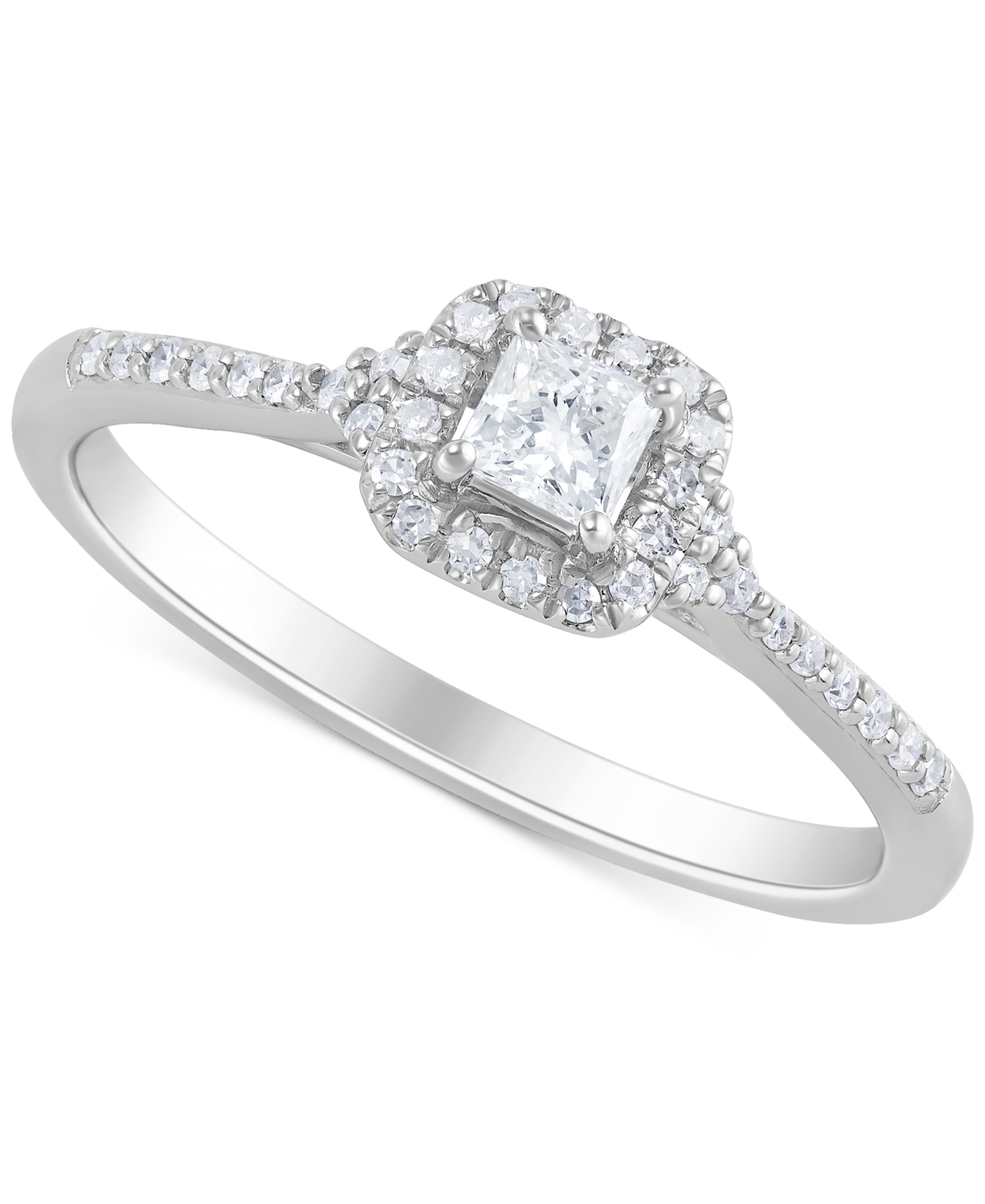 Click here for Diamond Princess Halo Ring (1/3 ct. t.w.) in 14k W... prices