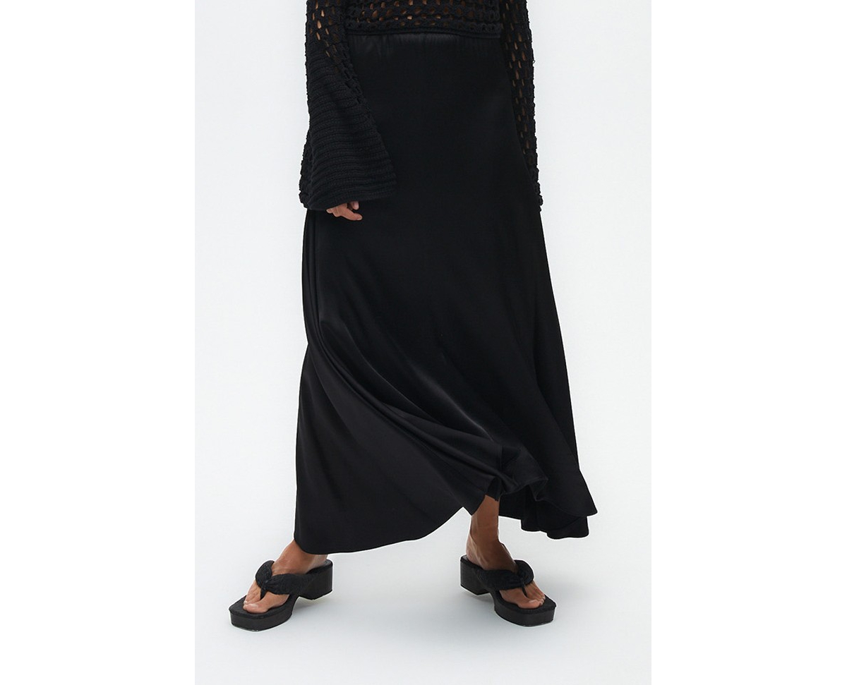 Click here for Nocturne Womens Asymmetrical Long Skirt - Black prices