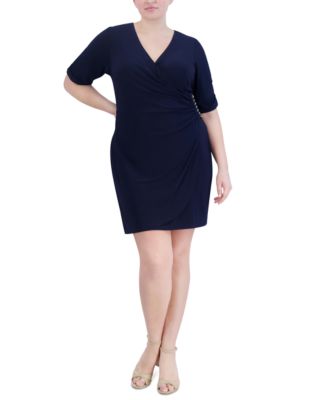 Jessica Howard Plus Size Side-Ruched Sheath Dress - Macy's