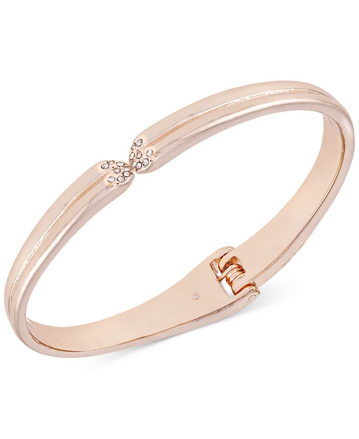 GUESS Pavé Crystal Sculptural Bangle Bracelet - Macy's