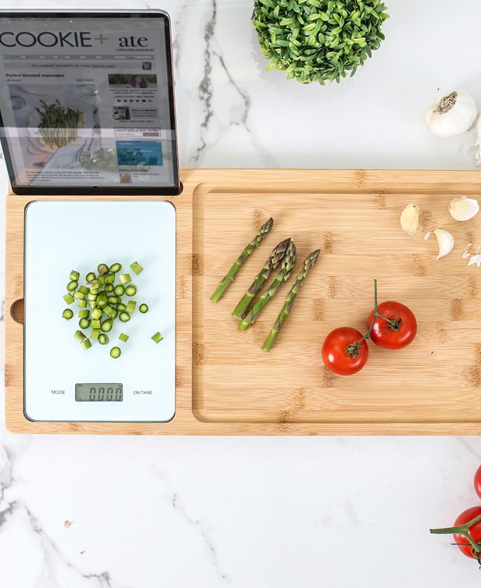 Dexas Prep-Tech Bamboo 20" x 10.5" Cutting Board and Kitchen Scale - Macy's